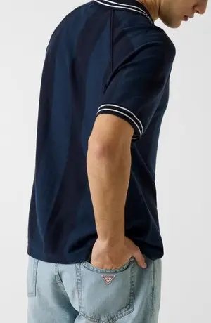 Guess Stripe Polo Sweater - S75q-open