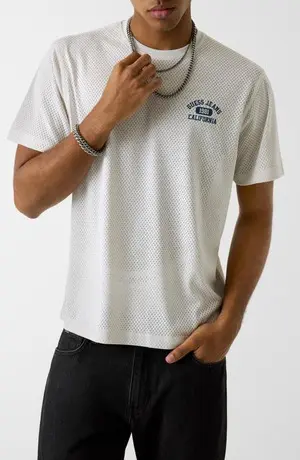 Guess Logo Graphic Mesh T-shirt - White