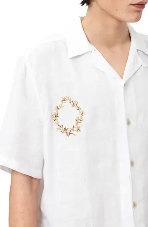 ALLSAINTS Deck Embroidered Camp Shirt