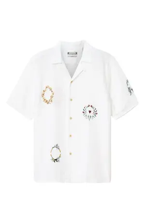 ALLSAINTS Deck Embroidered Camp Shirt
