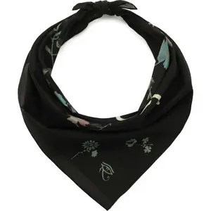 ALLSAINTS Fleur De Lis Embroidered Bandana - Black