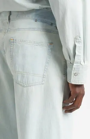 GOLDEN GOOSE Journey Parker Wide Leg Jeans - Light Blue
