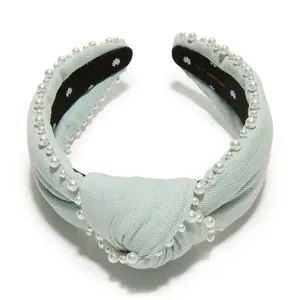 Lele Sadoughi Knotted Headband With Pearl Trim