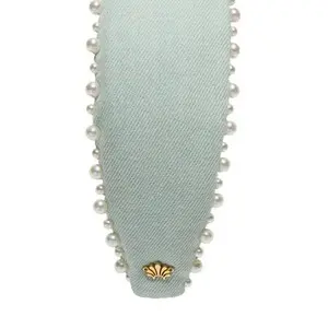 Lele Sadoughi Knotted Headband With Pearl Trim