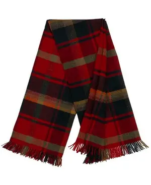 PRINCE OF SCOTS Highland Tweeds Shetland Lambswool Throw - Red Maple
