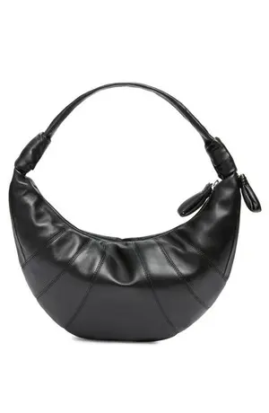 LEMAIRE Fortune Croissant Leather Shoulder Bag - Black