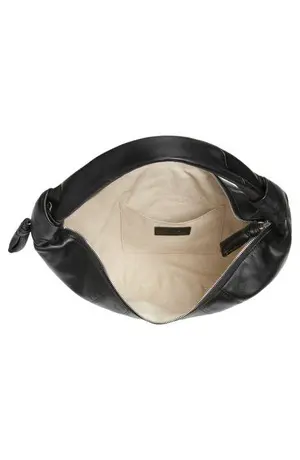 LEMAIRE Fortune Croissant Leather Shoulder Bag - Black