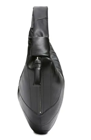 LEMAIRE Fortune Croissant Leather Shoulder Bag - Black