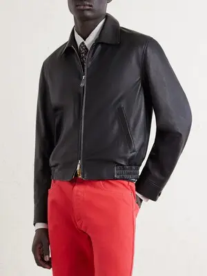 Versace Leather Blouson Jacket