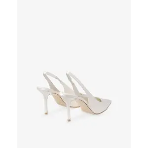 JIMMY CHOO Love Slingback 85 Satin Heels - Ivory