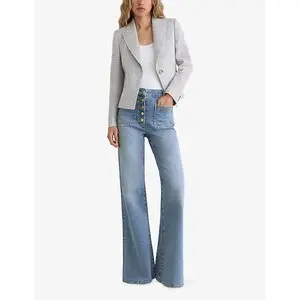REISS Cali Flared Stretch-denim Jeans - Light Blue