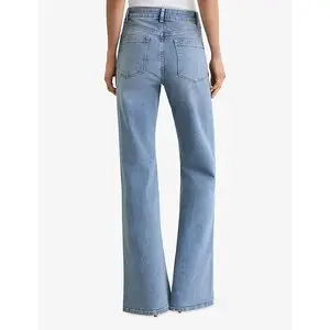 REISS Cali Flared Stretch-denim Jeans - Light Blue