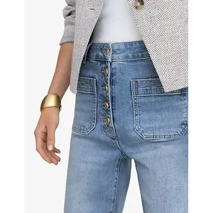 REISS Cali Flared Stretch-denim Jeans - Light Blue