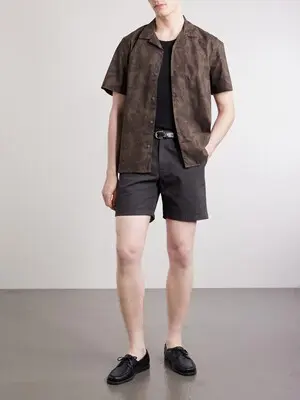 Mr P. Wide-leg Pleated Cotton-canvas Shorts