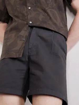Mr P. Wide-leg Pleated Cotton-canvas Shorts