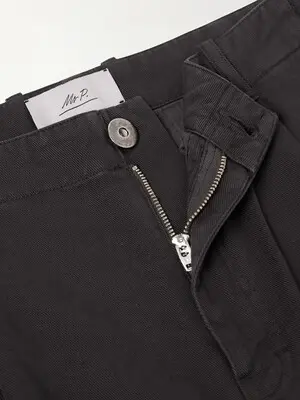 Mr P. Wide-leg Pleated Cotton-canvas Shorts