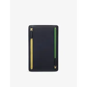 Smythson Panama Multi-zip Leather Case - Navy