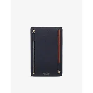 Smythson Panama Multi-zip Leather Case - Navy