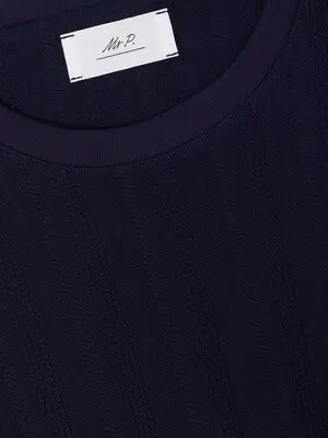 Mr P. Textured Organic Cotton T-shirt - Blue