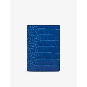 Smythson Mara Textured-leather Passport Holder - Cerulean