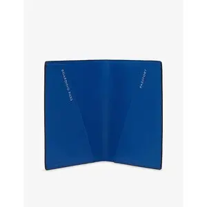 Smythson Mara Textured-leather Passport Holder - Cerulean