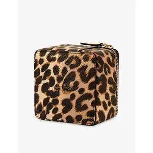 Smythson Panama Leopard Medium Leather Trinket Case