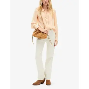 The Kooples Suede Shoulder Bag With Chain Strap