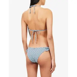 Max Mara Boabab Printed Bikini Top - Turquoise