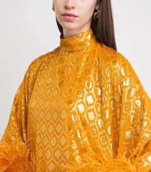TALLER MARMO Sequin Tulle Casta Diva Opulence Gown - Orange