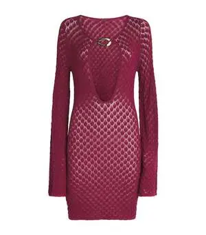 AWAY THAT DAY Crochet Havana Mini Dress - Pink