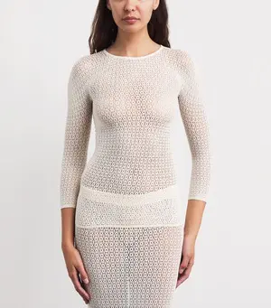 Wolford Net Daisy Top - Ivory