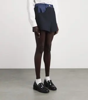 Maje Tweed Denim-trim Shorts