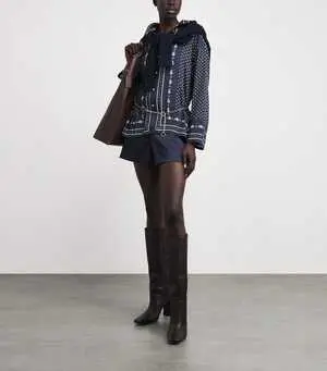 Maje Printed Belted Shirt