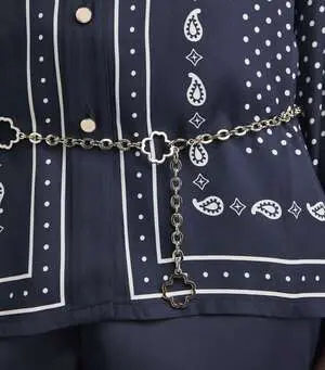 Maje Printed Belted Shirt