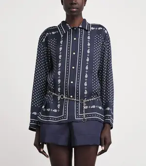 Maje Printed Belted Shirt