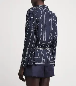 Maje Printed Belted Shirt