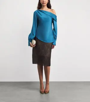 Simkhai Satin One-shoulder Top - Blue