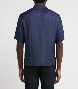 Sandro Jacquard Cross Short-sleeve Shirt - Blue
