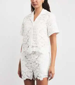 Simkhai Lace Camp Shirt