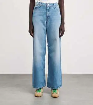 MOTHER The Rerun Zip Sneak Wide-leg Jeans - Blue