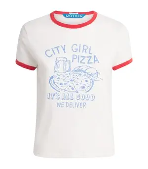 MOTHER Cotton The Lil Goodie Ringer T-shirt - White