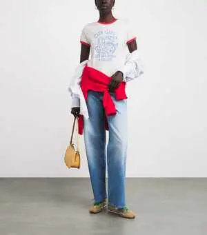 MOTHER Cotton The Lil Goodie Ringer T-shirt - White