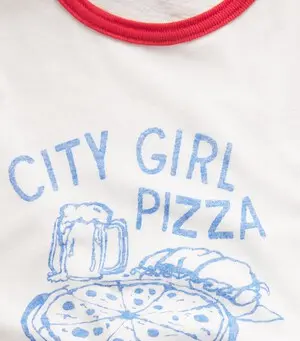 MOTHER Cotton The Lil Goodie Ringer T-shirt - White