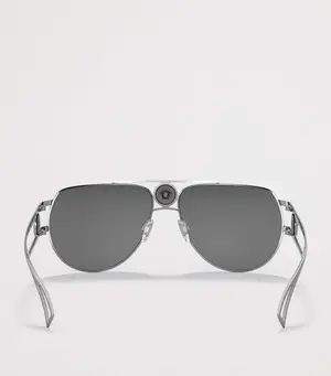 Versace Metal Medusa Aviator Sunglasses - Grey