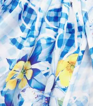 MARY KATRANTZOU Fleur De Vichy Taormina Kaftan Maxi Dress