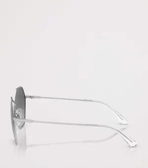 VOGUE Metal Octagon Sunglasses - Silver