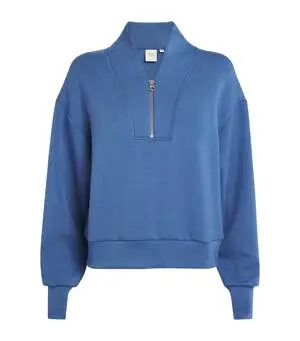 Varley Doublesoft Davidson Quarter-zip Sweatshirt - Blue
