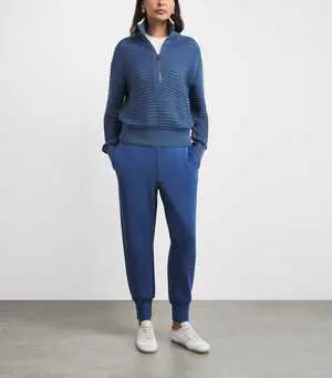 Varley Cotton Morwenna Half-zip Sweater - Blue
