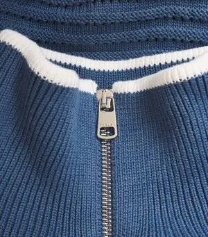 Varley Cotton Morwenna Half-zip Sweater - Blue
