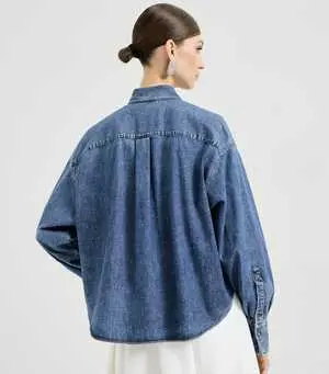 Brunello Cucinelli Denim Shirt With Monili Embellishments